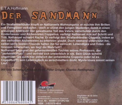 Der Sandmann CD Hörspiel Maritim Verlag Schwarze Serie